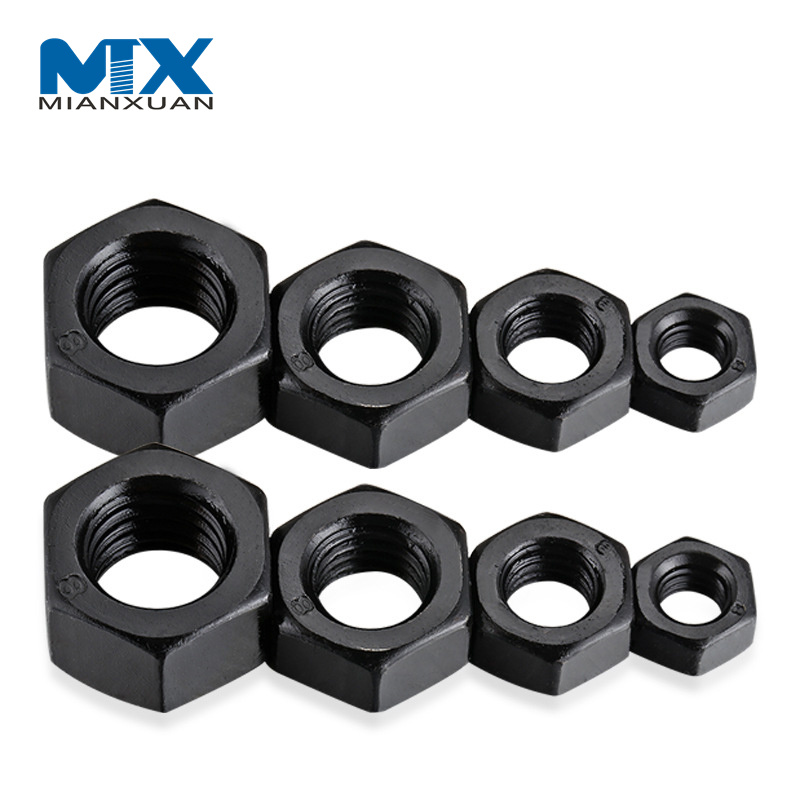 Tuerca hexagonal con acabado negro ASME B 18.2.2 para perno hexagonal con varilla roscada Grado ...